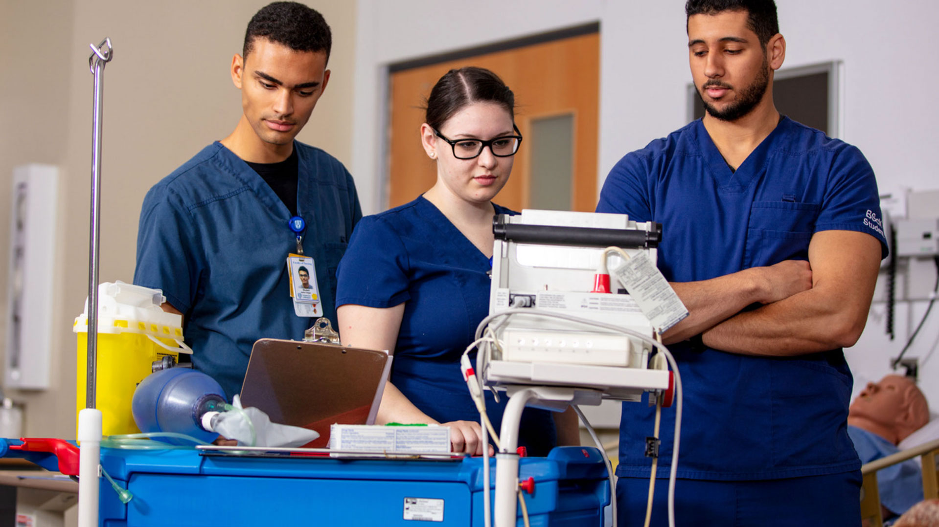 Nursing students working together in placement